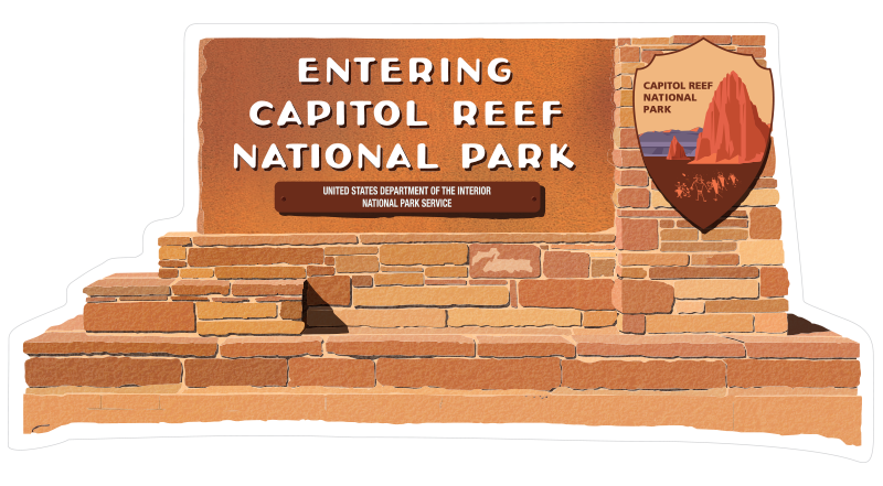 Capitol Reef Entrance Sign – My Travel Stickers