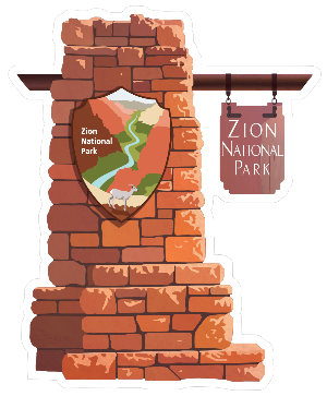 Zion Entrance Sign – My Travel Stickers